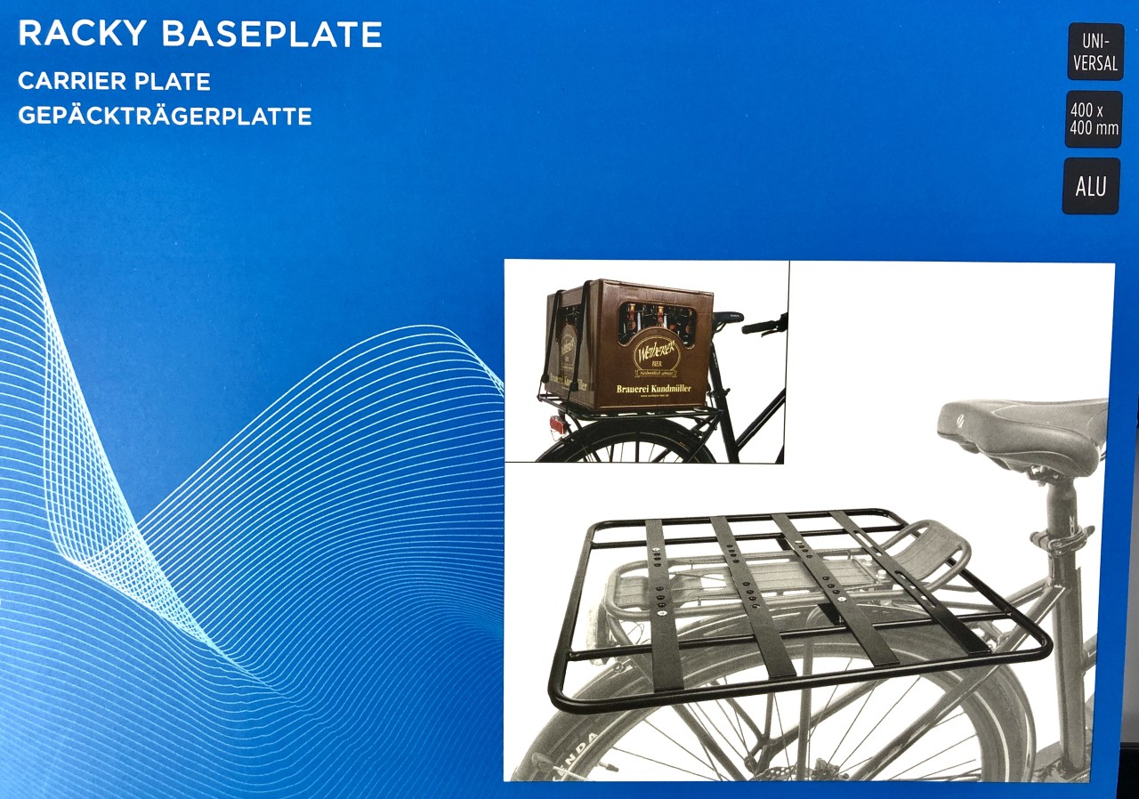 Gepäckträgerplatte schwarz Racky Baseplate Alu schwarz eloxiert | 449902